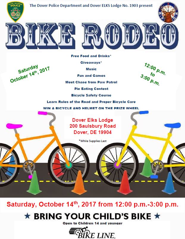 Dover Police Partner With Elks Lodge to Host Bicycle Rodeo 9/28/17 ...
